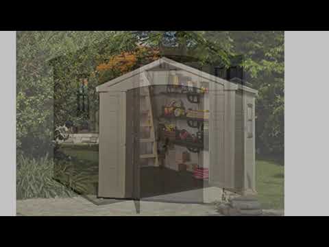 Keter Factor Outdoor Plastic Garden Storage Shed, Beige, 8 x 6 ft
