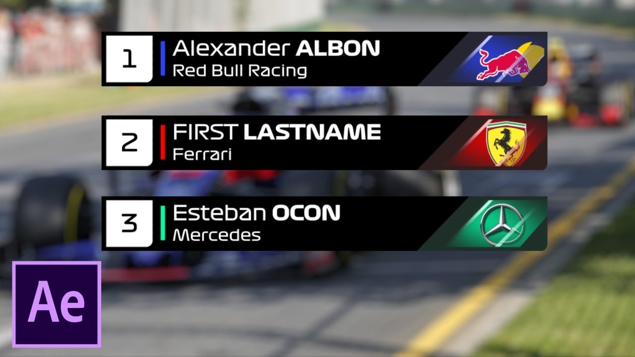 FREE Custom F1 Lower Third Graphics! (AE Project + Tutorial)