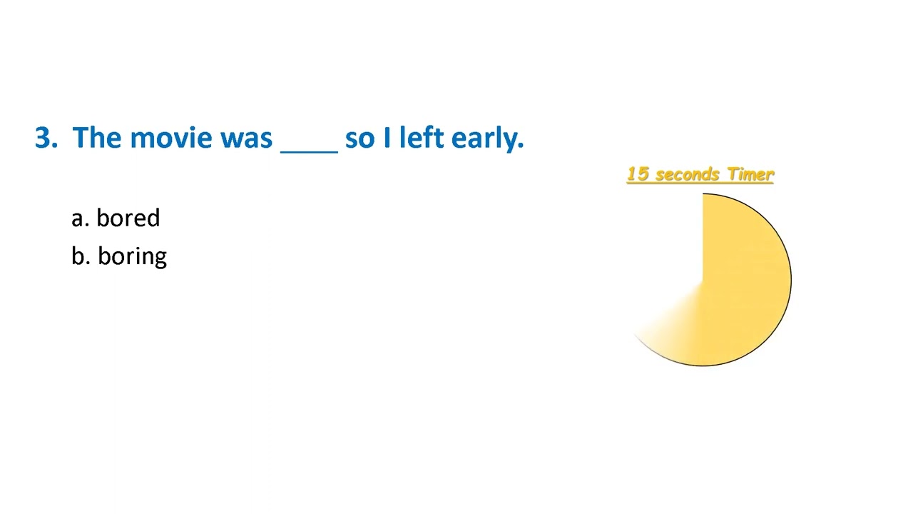 English Grammar Quiz#34 - 'BORED' VS. 'BORING' | Do You Use BORED or BORING Correctly?