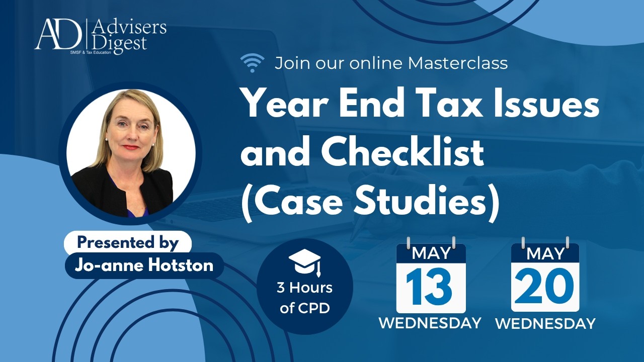 [Online Masterclass] Year-End Tax Issues & Checklist — Getting the Year-End Treatment Right