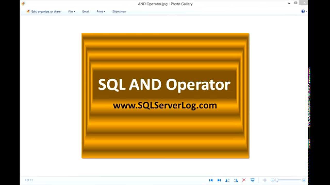 17 - SQL AND Operator - Learn SQL from www.SQLServerLog.com [HD]