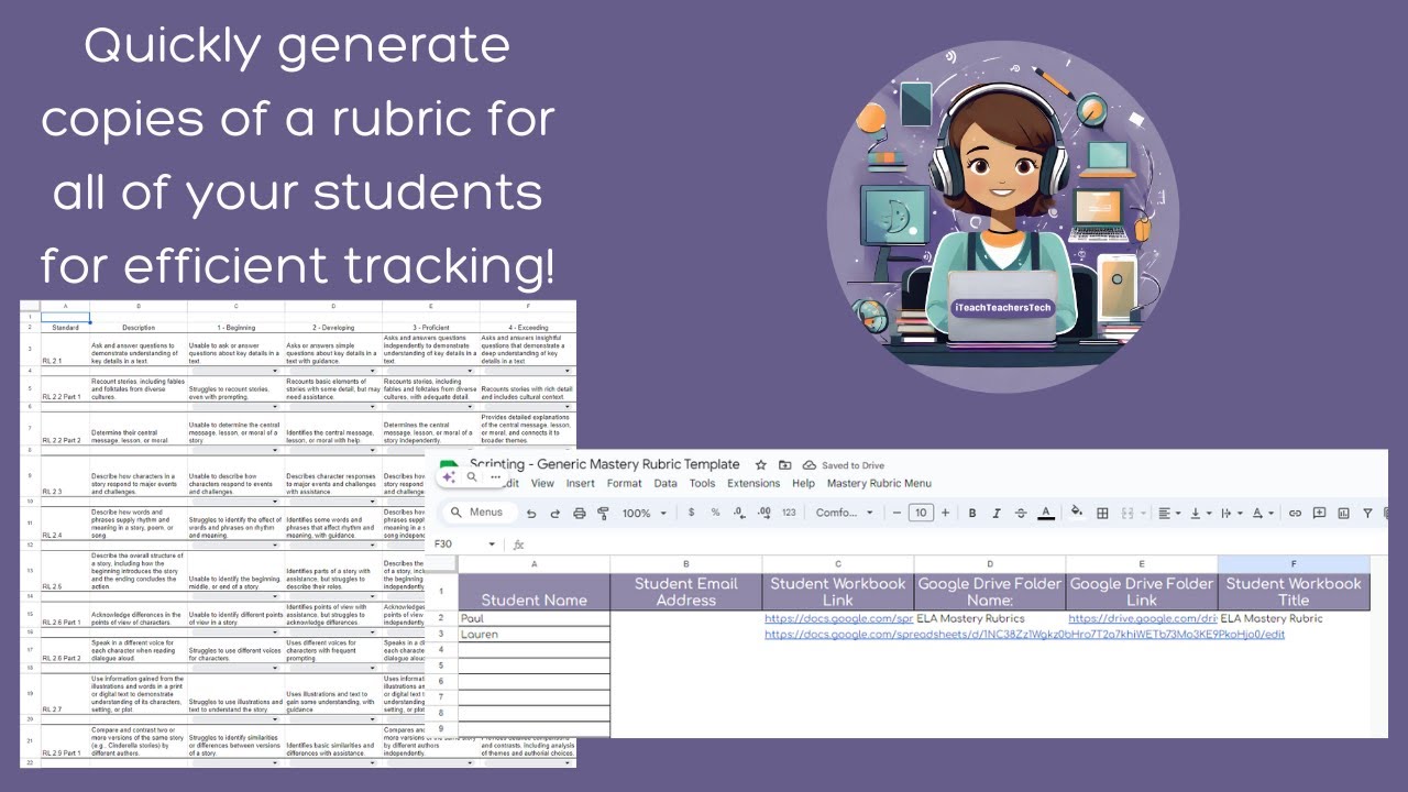 Using the Customizable Digital Student Rubric Mastery Tracker