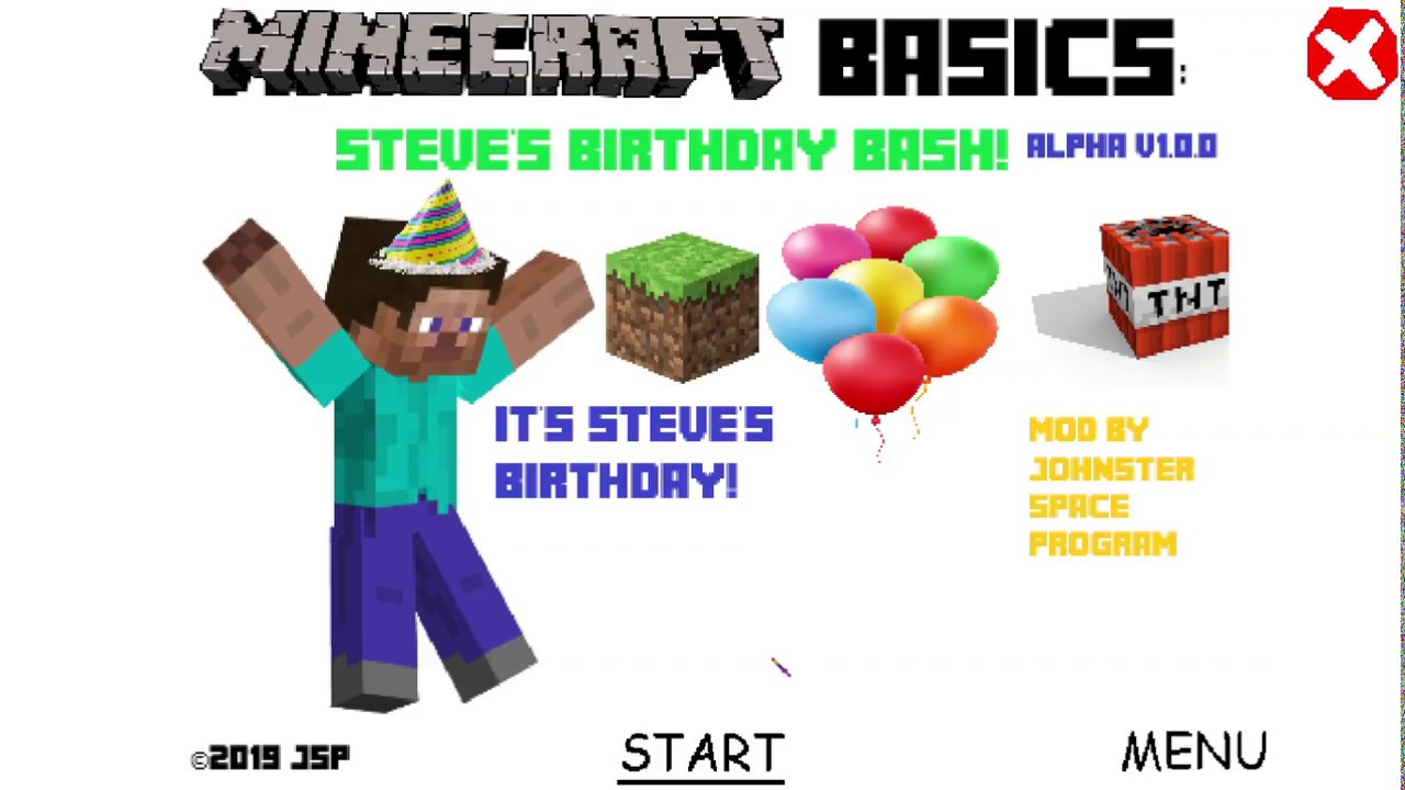 Minecraft Basics: Steve's Birthday Bash First Look! (Baldi Mod)