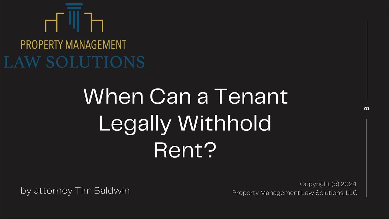 When Can Tenant Withhold Rent (under Florida law)