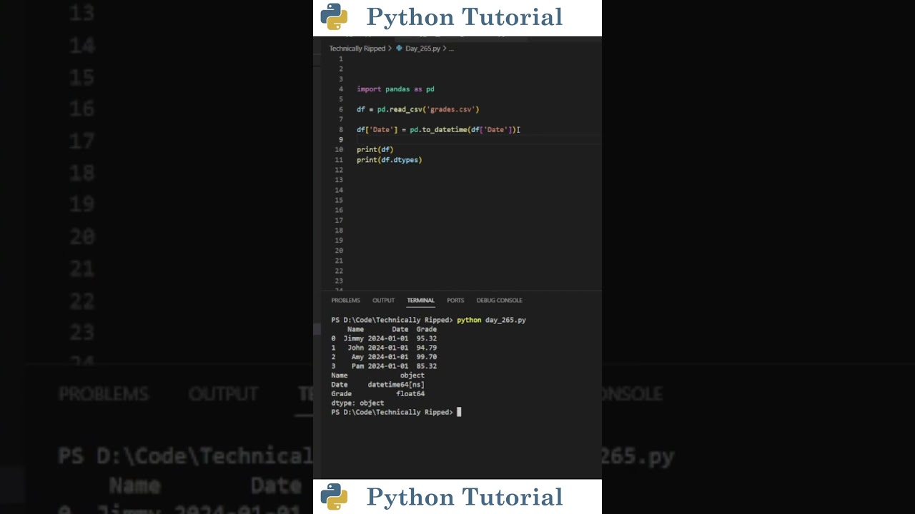 Convert Column To Date In Pandas | Python Tutorial