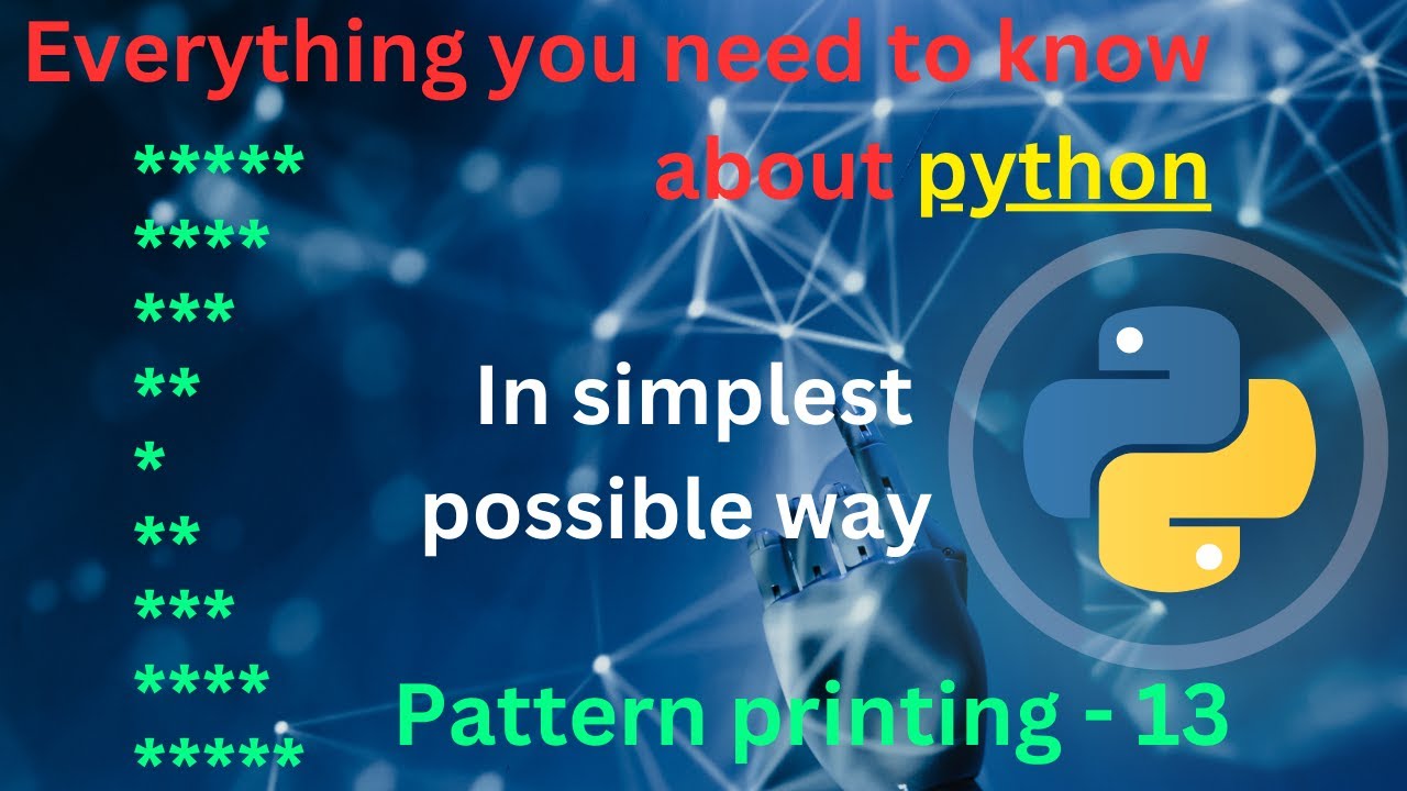 Pattern printing 13 | mirror image  pattern printing in python |python full course | complete python