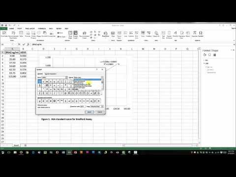 Regression Lines, Symbols, and Subscripts in Excel