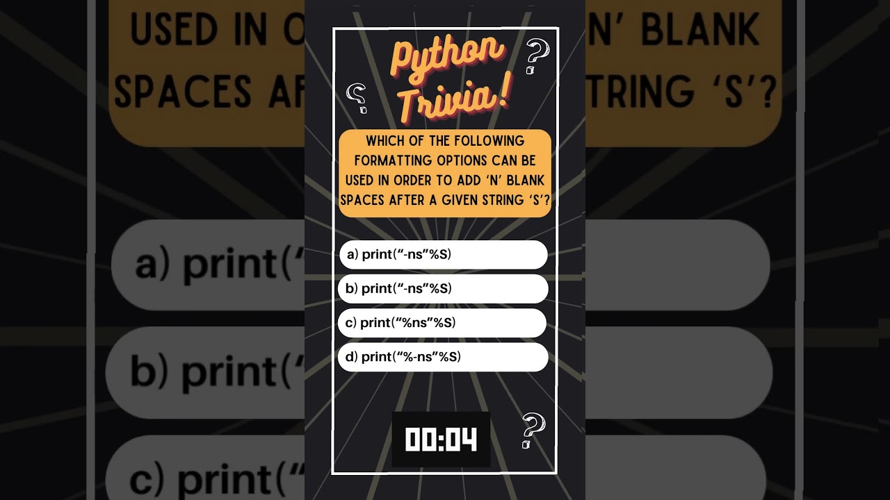 Python Trivia   Formatting 5 #coding #python #techcommunity #shorts #trending #viral #datascience
