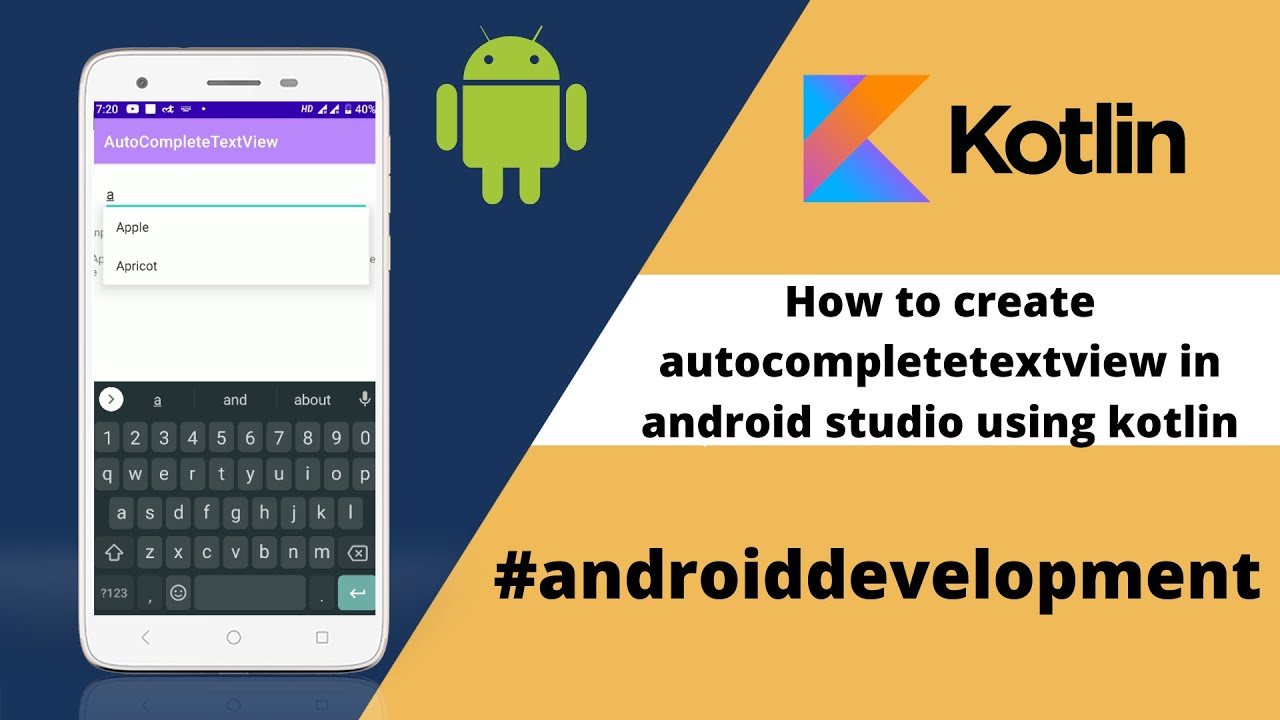 How to create Autocompletetextview in android studio using kotlin