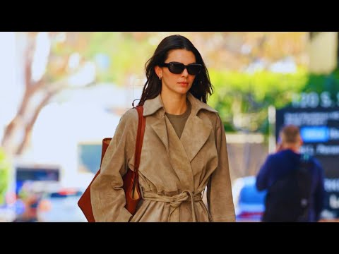 Kendall Jenner defied the Quiet Luxury Code with a Suede Trench and Blue Jeans ensemble