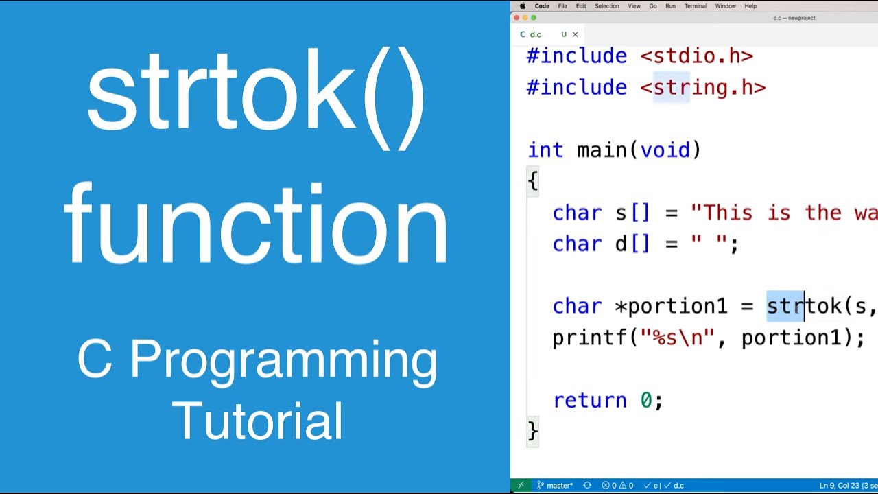 strtok() function | C Programming Tutorial