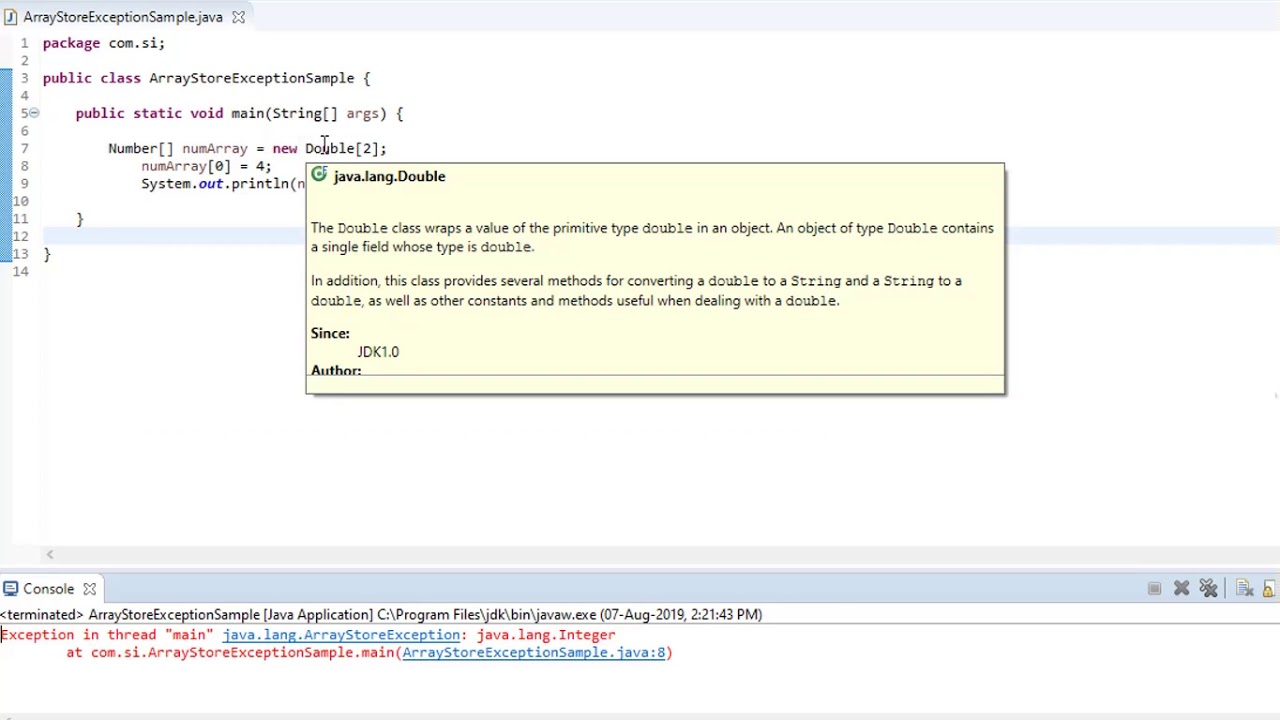 ArrayStoreException in Java