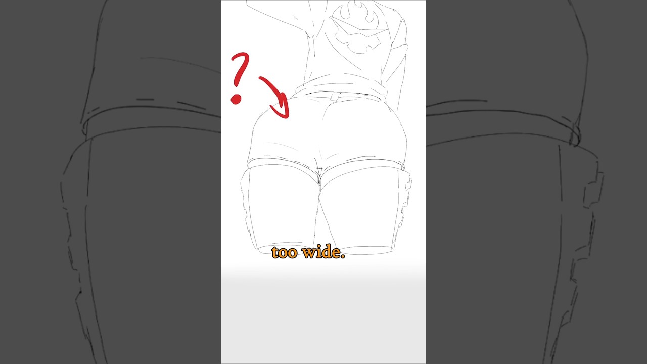 Mistake When Drawing Hips - Quick Art Tips #art #sketch #shorts #tutorial #drawingtutorial #anime