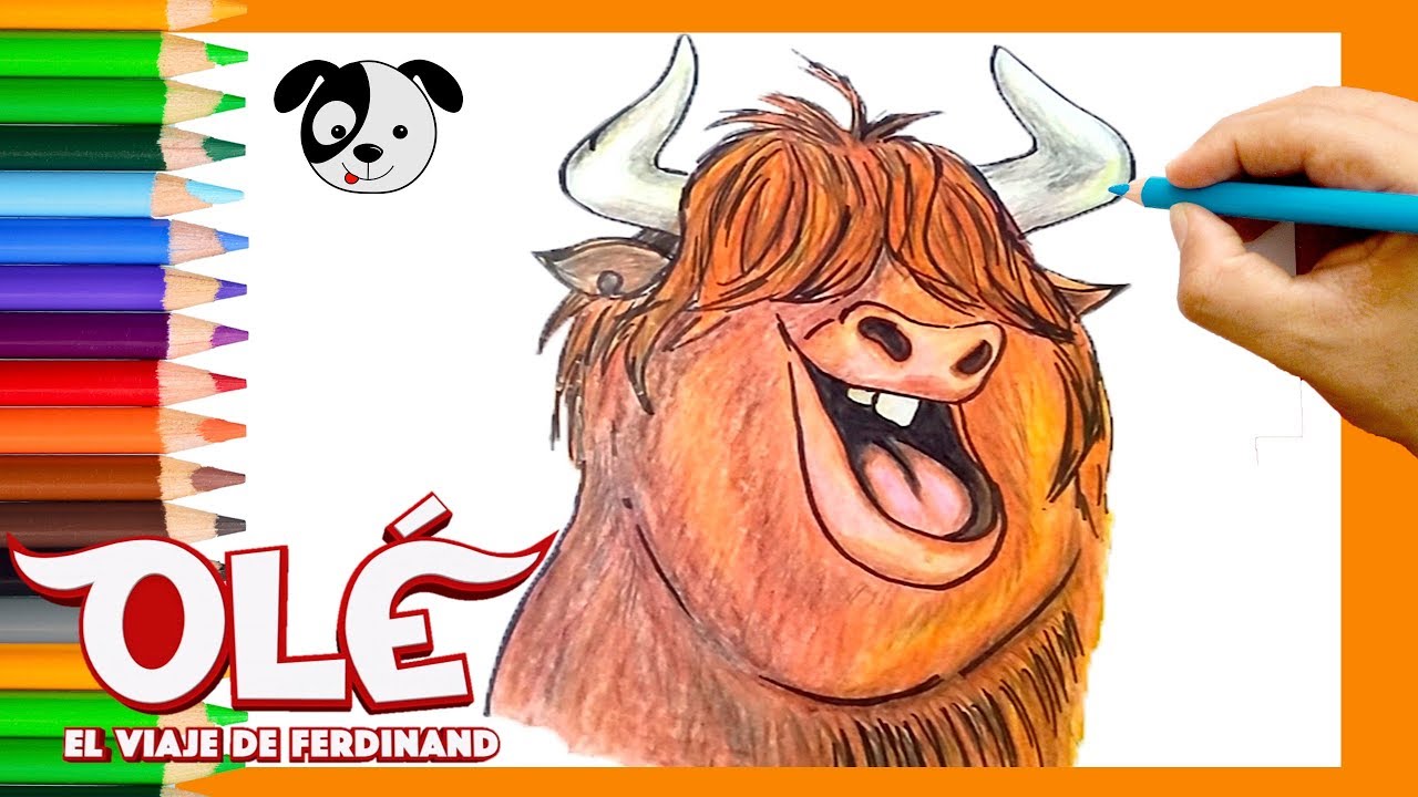 Cómo dibujar a Angus(NUEVA PELÍCUA OLÉ EL VIAJE DE FERDINAND)-How to draw Angus-Dibujos para niños