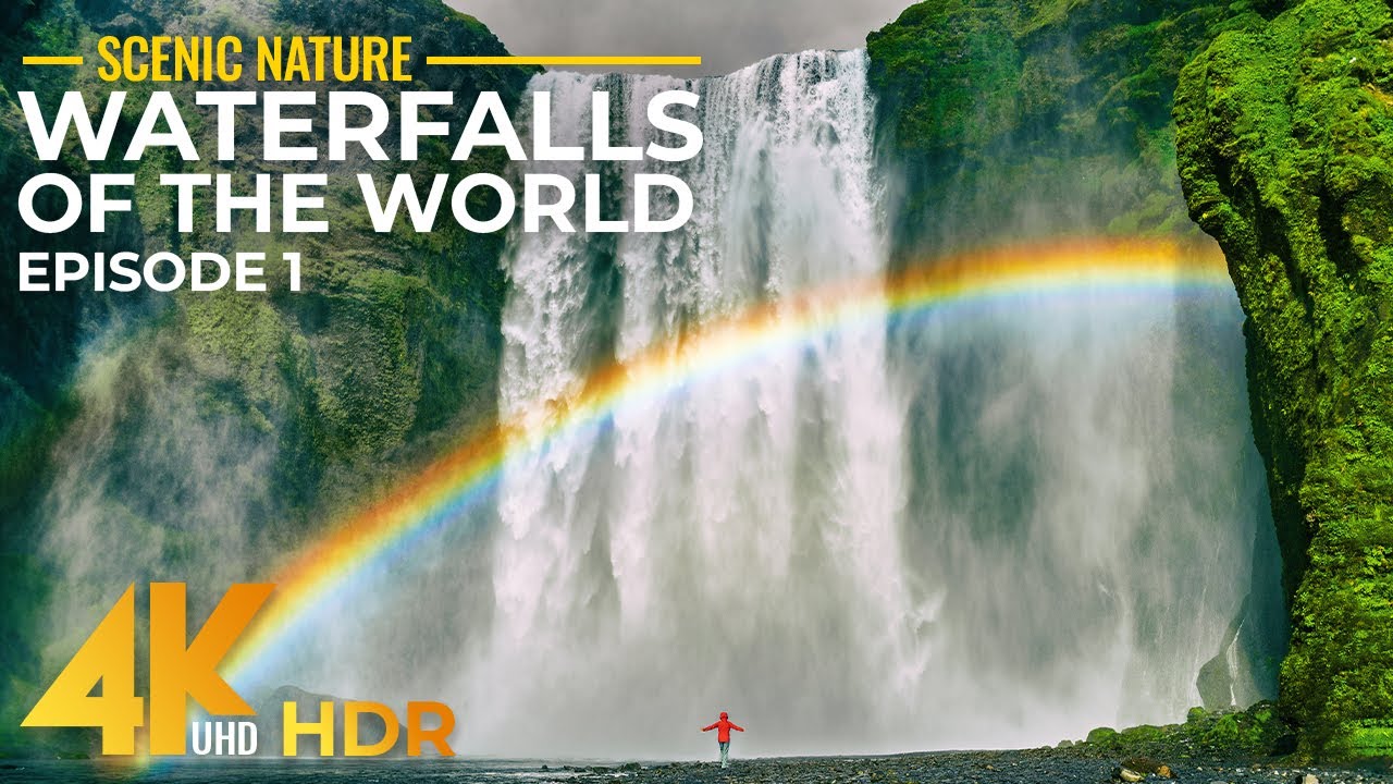 Fascinating Waterfalls of the World in 4K HDR - Natural Relaxation Video - Episode 1