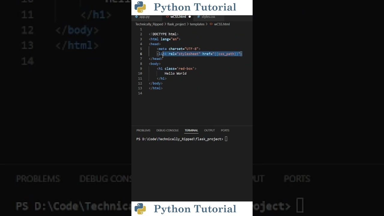 Connect CSS to Flask Web App | Python Tutorial