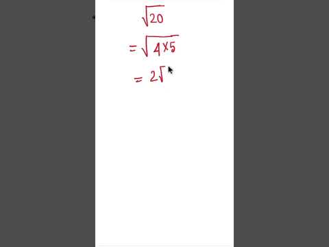 Simplifying √20 | Square Root | Simplest Form |