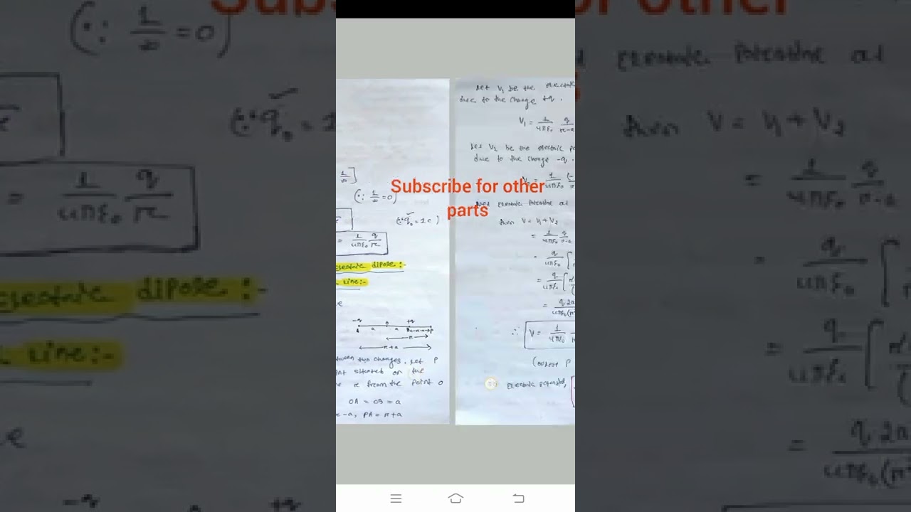 Bsc 2nd semester physics honours note pdf||Electric    potential note pdf #shorts#uvduduli