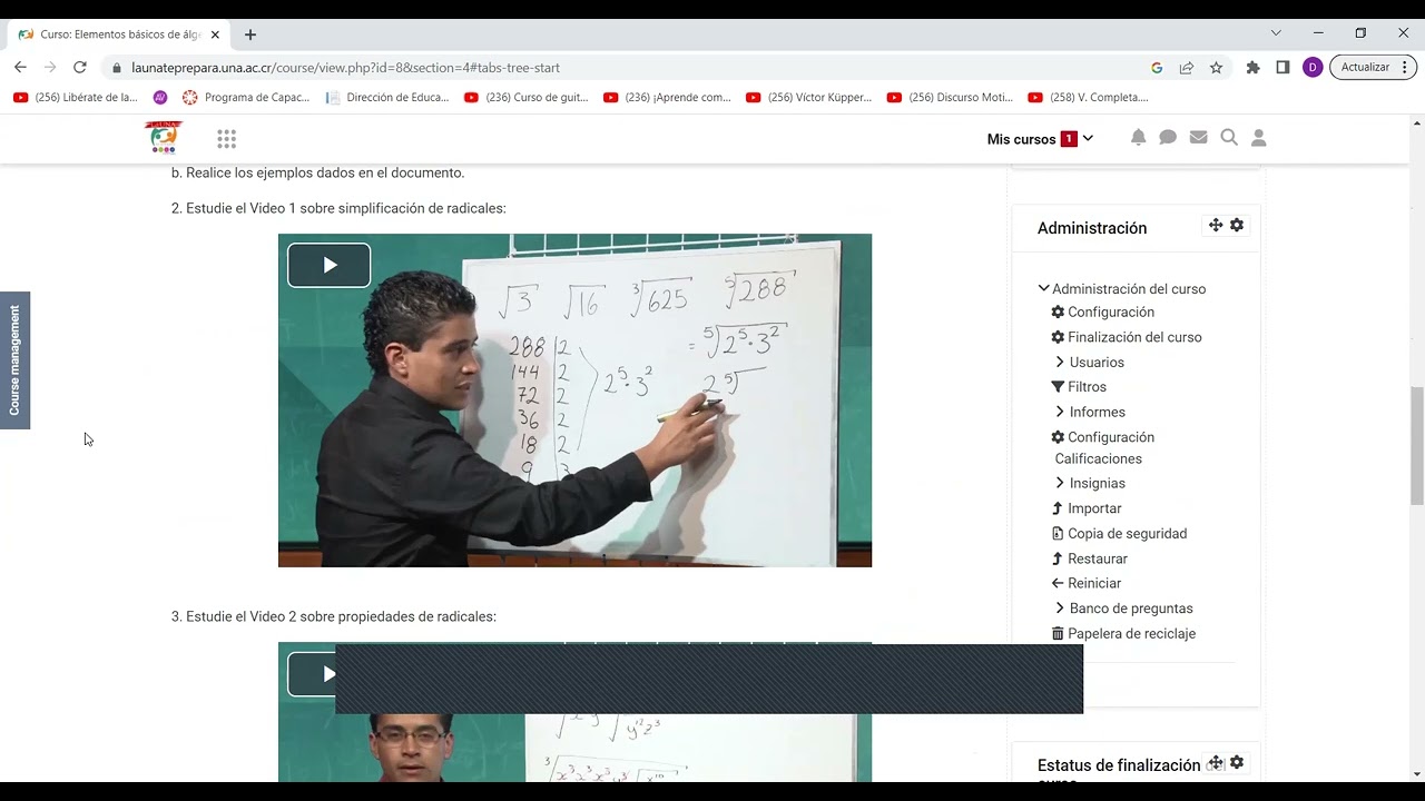 Navegacion aula virtual UNA te prepara