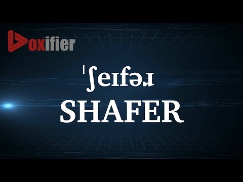 How to Pronunce Shafer in English - Voxifier.com
