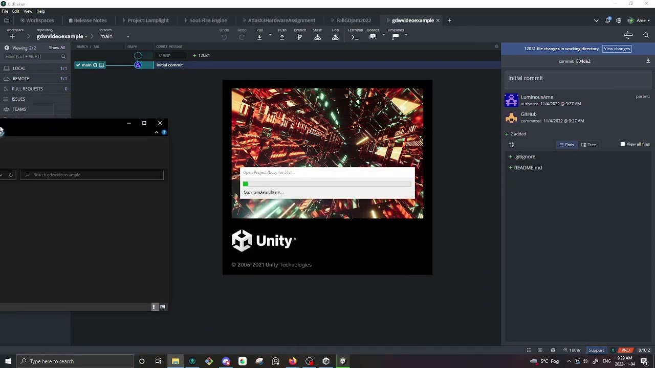 How to get a unity project in GitHub and Gitkraken GPC Tutorial