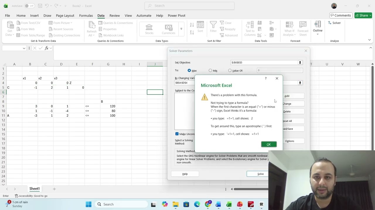 Linear Programming with MC Excel