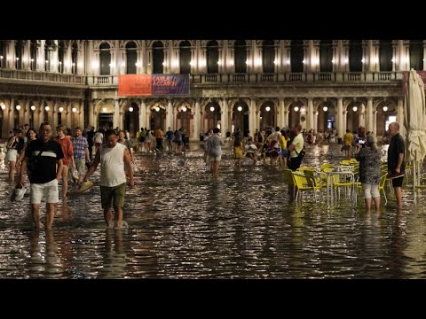 High tide in Venice floods St. Mark's Square