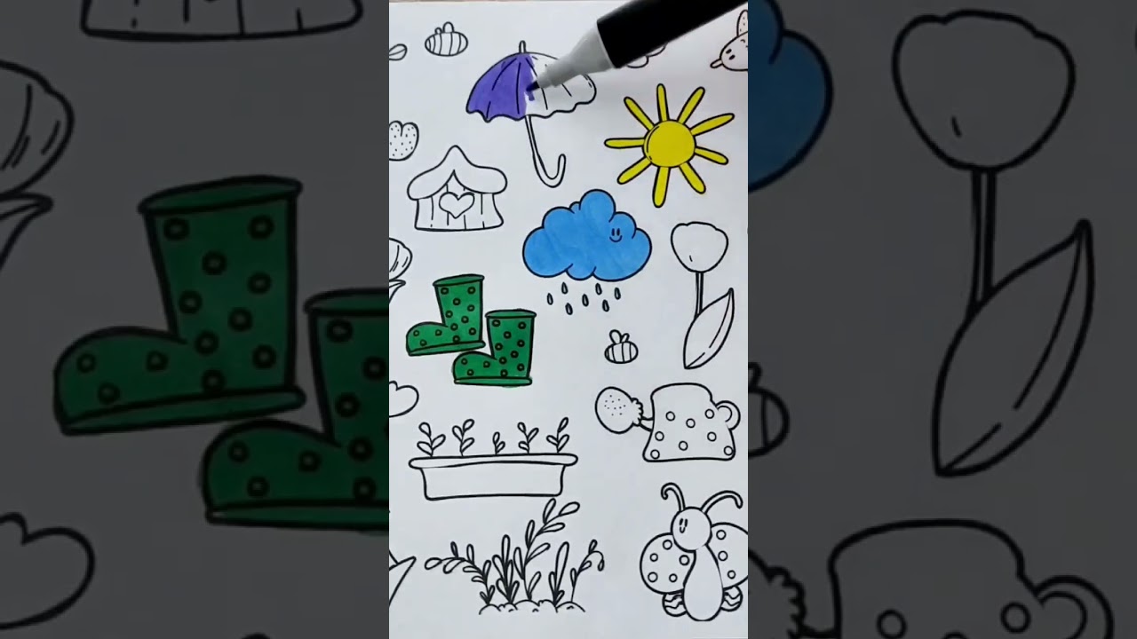 weather ☁️ coloring pages #spring #coloringbook #art #coloringbook #flowers #animals