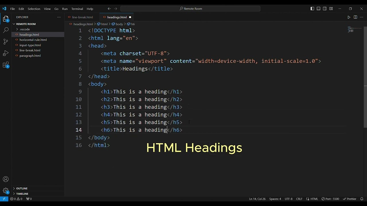 HTML Heading Tutorial | Web Development | html5 | Headings in HTML