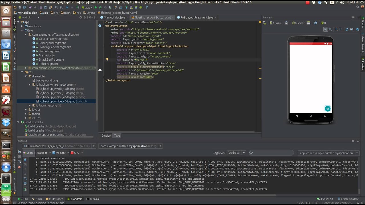 Android Design Library - Floating Action Button