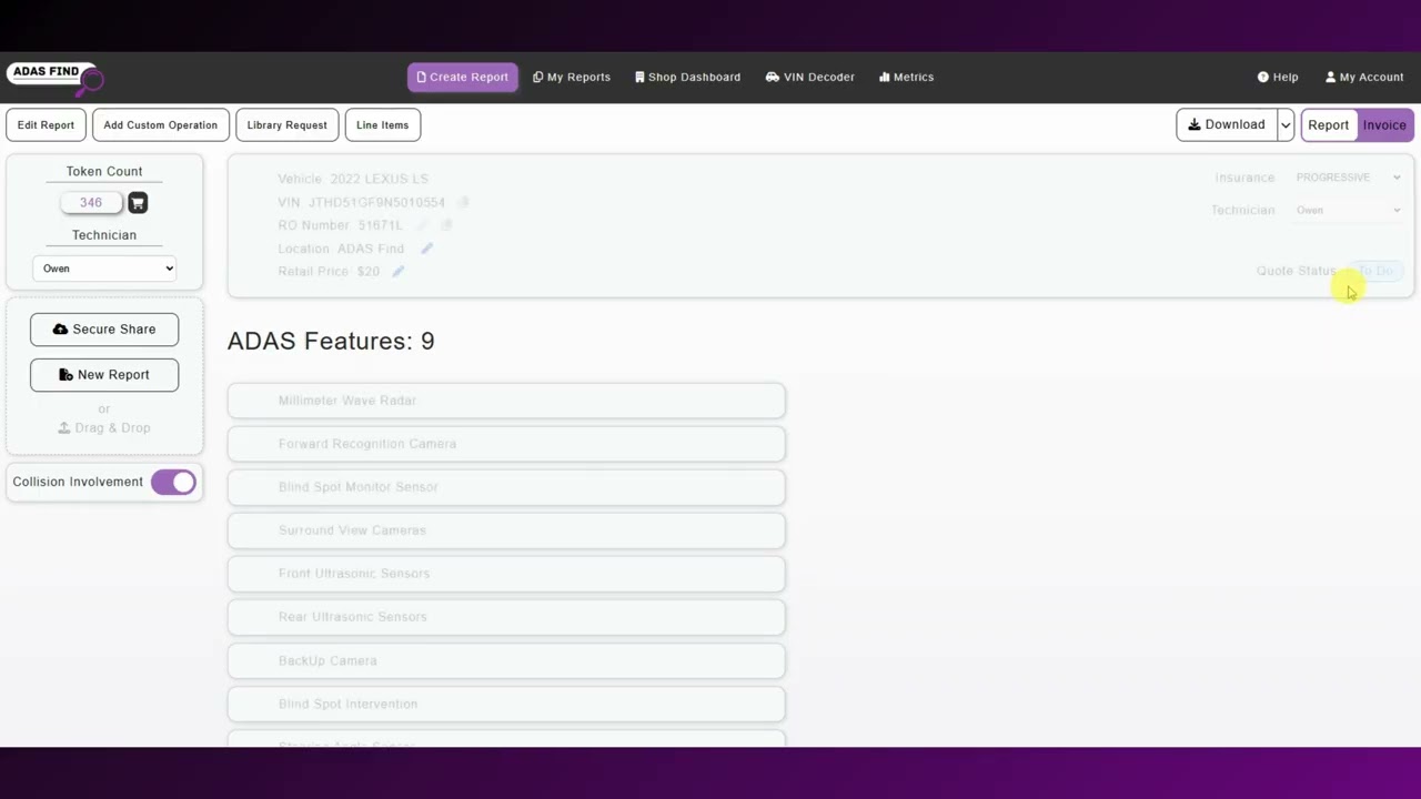 Create ADAS Report Tutorial Video