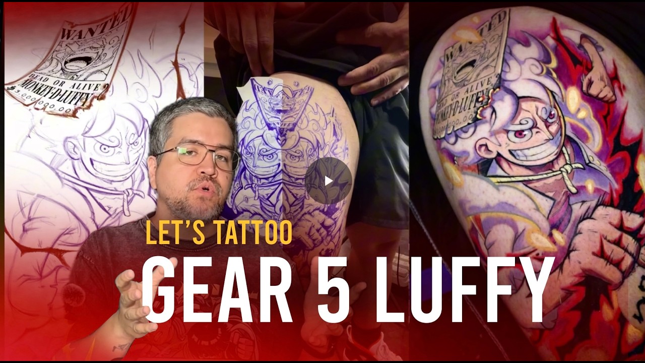 I tattooed Gear 5 LUFFY, here's how I did it!
