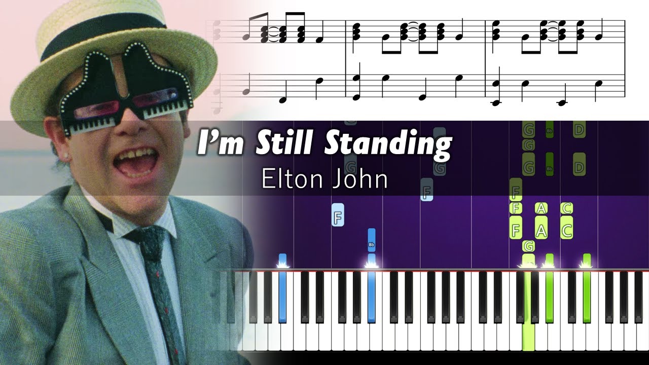 Elton John - I'm Still Standing - Accurate Piano Tutorial with Sheet Music
