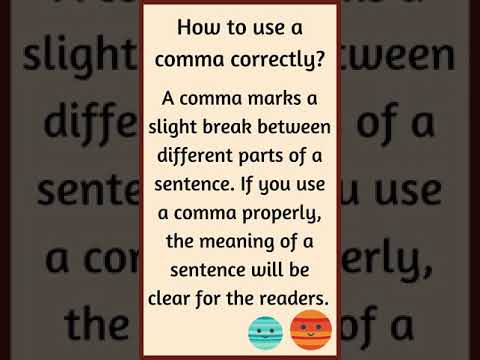 How to use a comma correctly