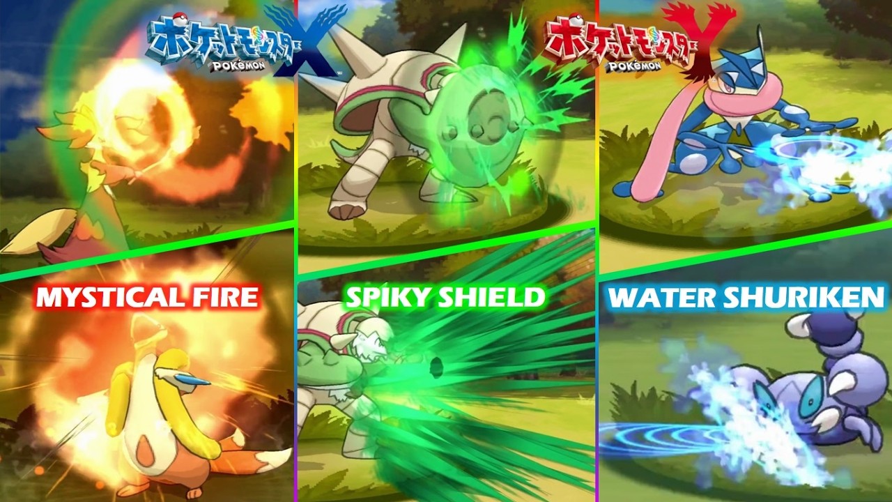 Chesnaught - Spiky Shield | Delphox - Mystical Fire | Greninja - Water Shuriken 【X/Y】