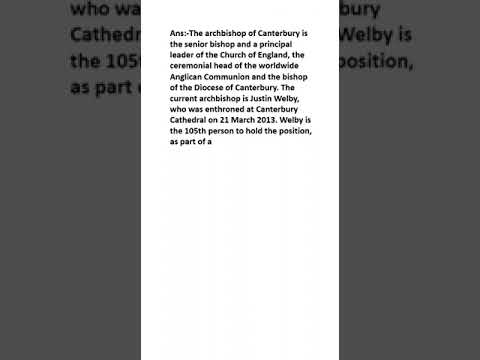 What is Archbishop of Canterbury?