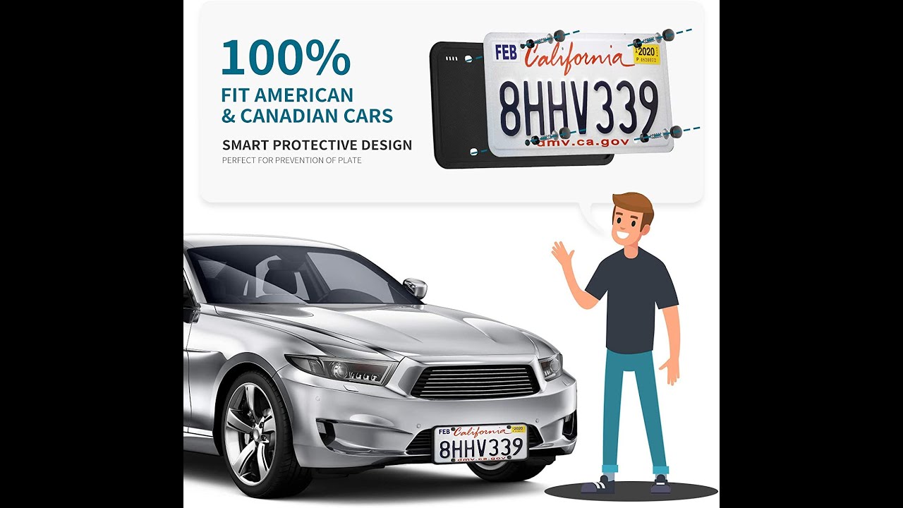 Aujen Silicone License Plate Frames, 2 Pack Car License Plate Cover, Universal US Car |Ext Trending