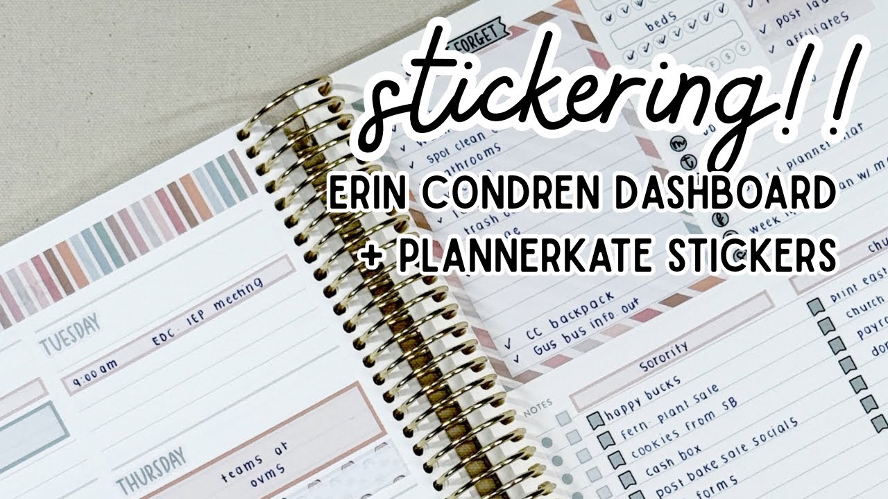 ERIN CONDREN (weekly) DASHBOARD STICKER TESTING!