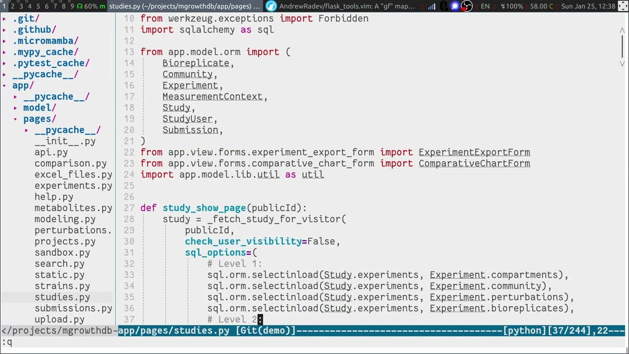 Python code navigation plugins in Vim