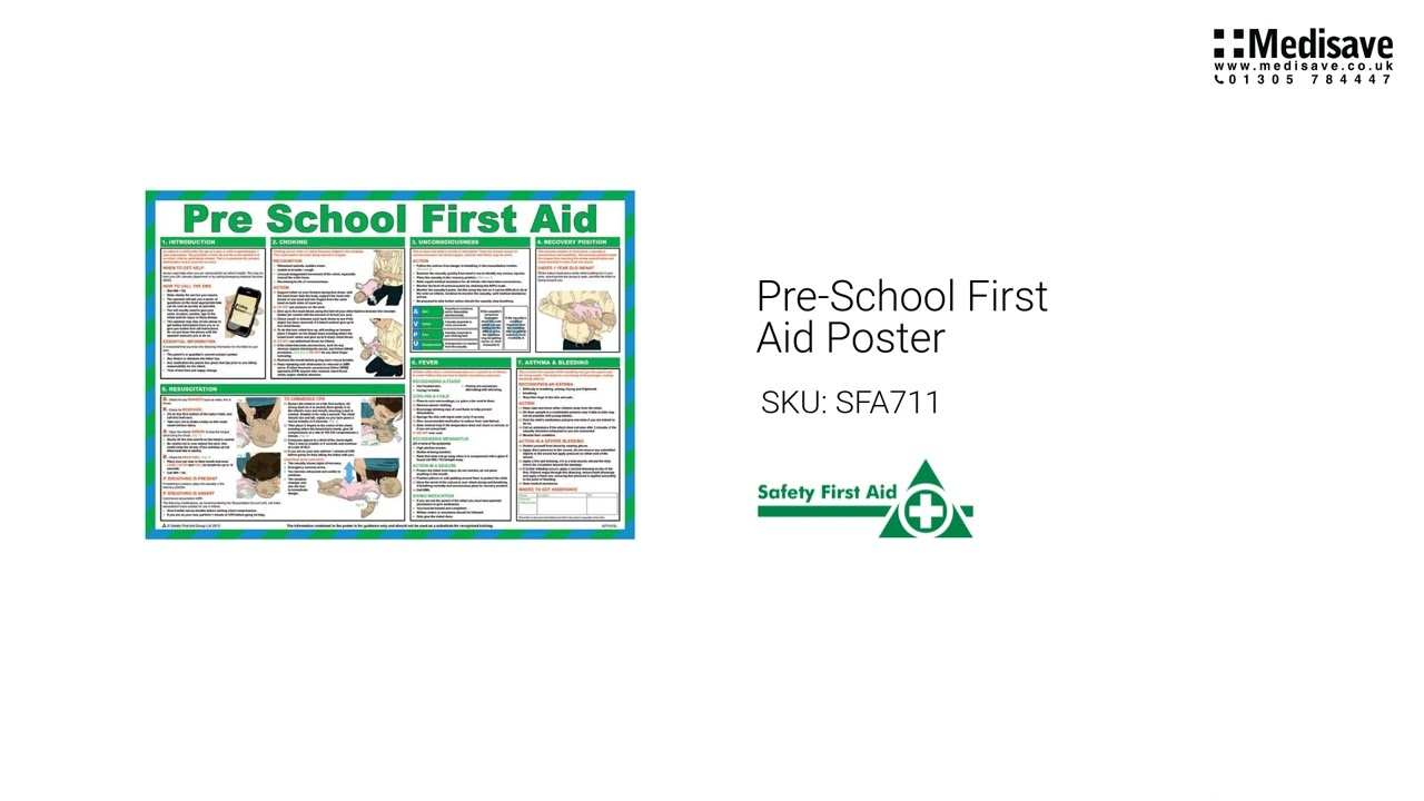 Pre School First Aid Poster SFA711