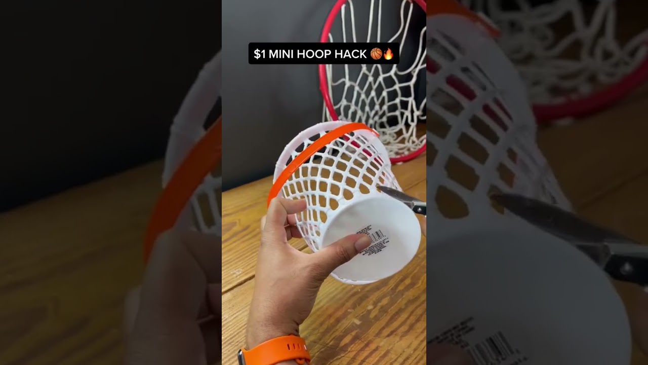 $1 Mini Hoop Hack 🧠💡🏀 #MotivatedByMylan | Dollar Tree Basketball Hoop Idea