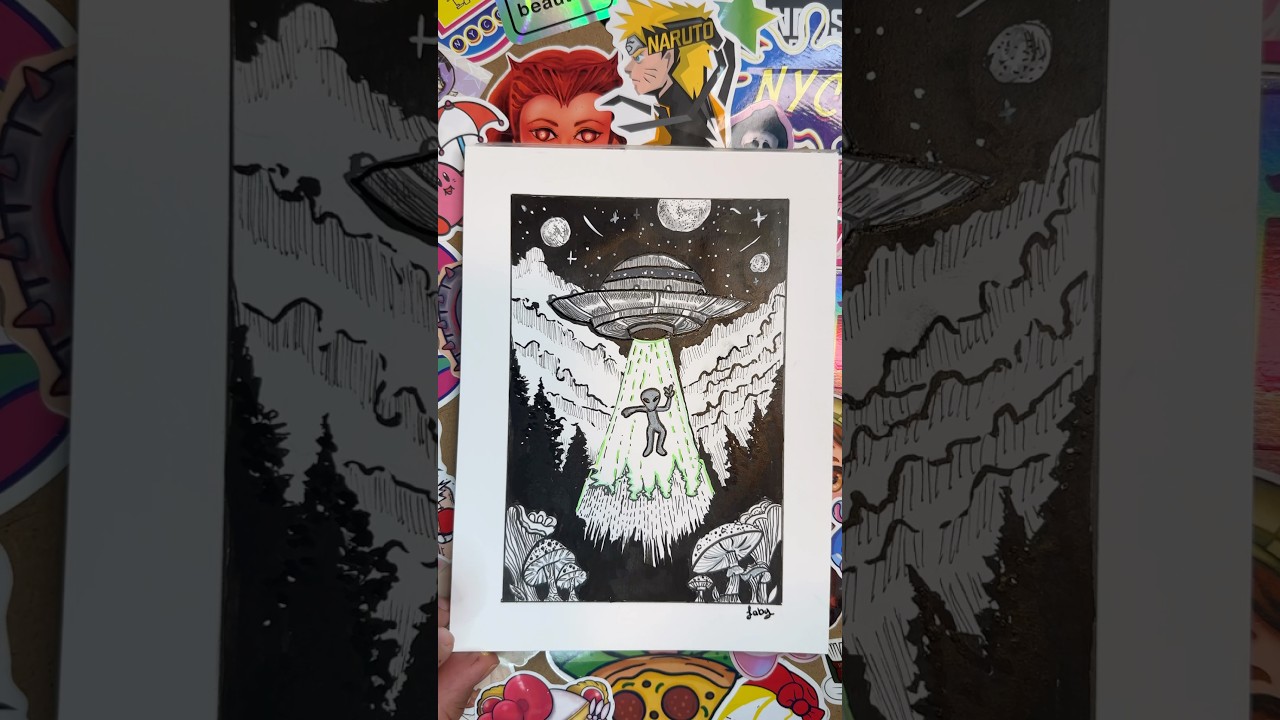 What’s more remote than space, drawing of an cute alien inspired by the Inktober 2025 prompt: remote