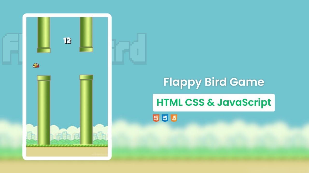 Build a Flappy Bird Game in HTML CSS & JavaScript | Code With Harsh