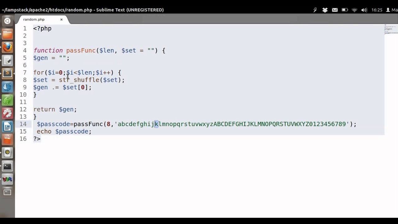 Random Password Generator In PHP Code