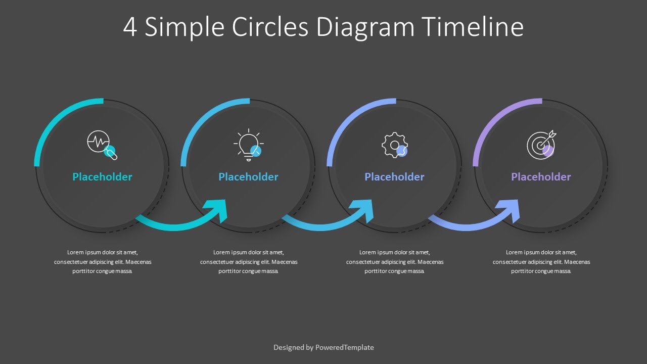 4 Simple Circles Diagram Timeline - Google Slides theme and PowerPoint template