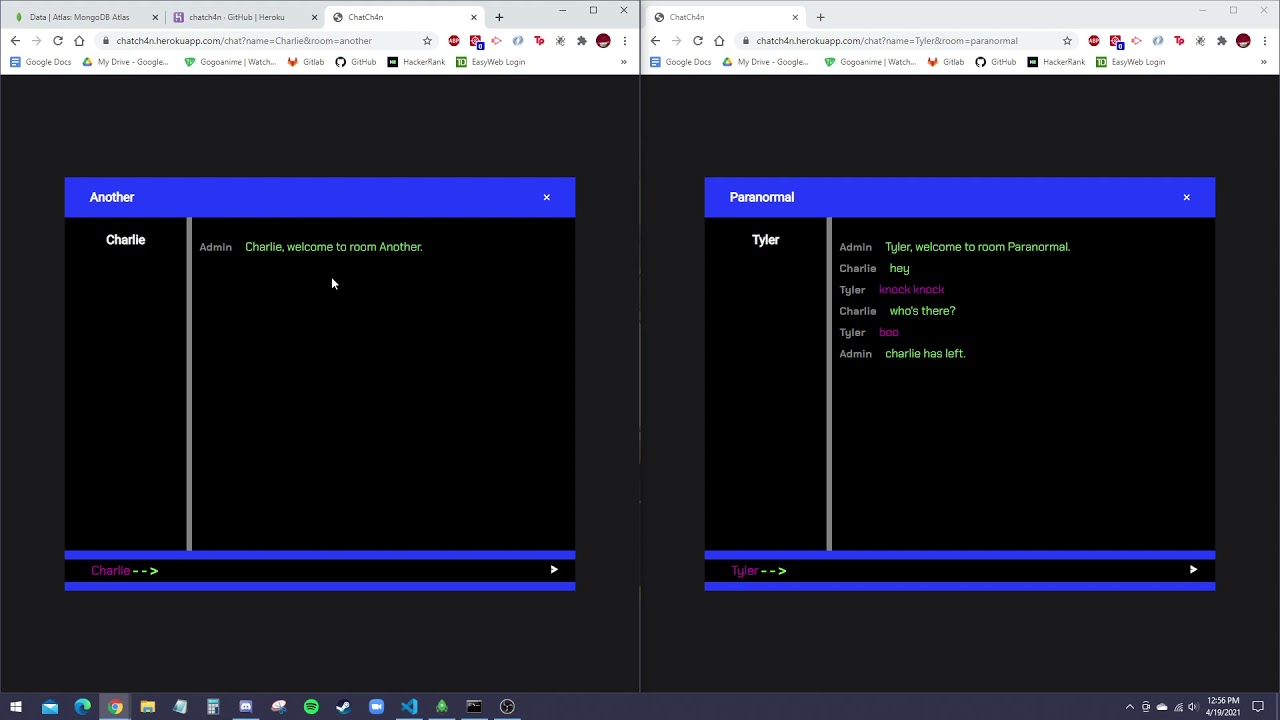 ChatCh4n socket.io React MERN