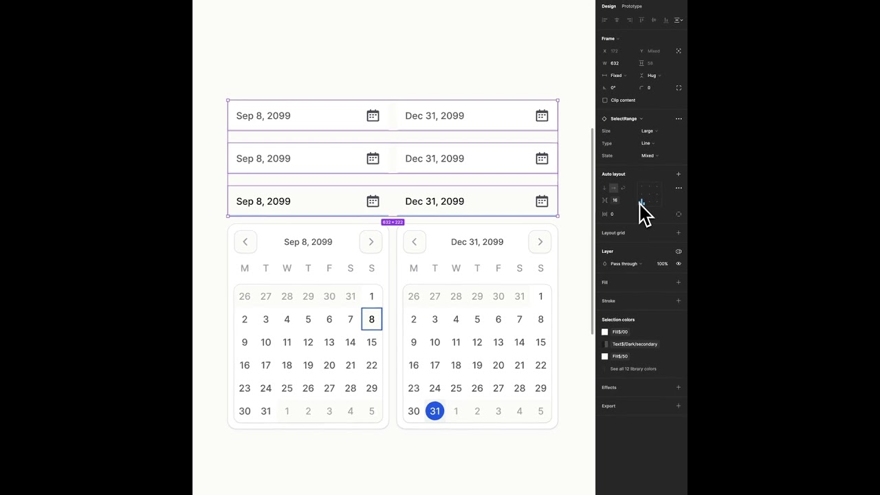 Responsive Date Picker Component in Figma #uidesign #designsystems
