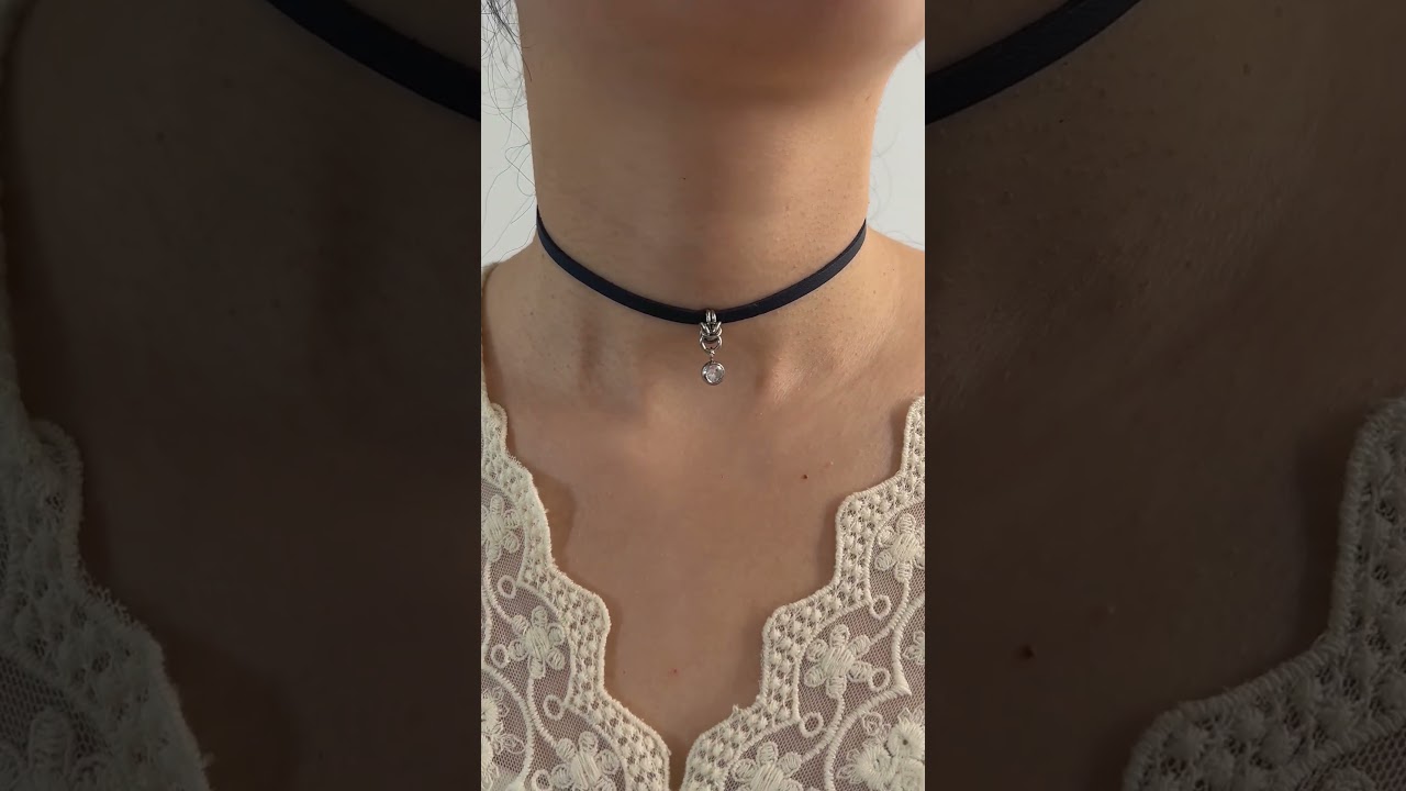 Locking Submissive Collar Necklace – Real Leather | ThinkAndKink #goodgirl #collar #necklace