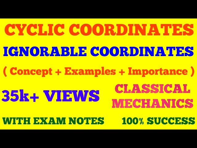Understanding Cyclic and Ignorable Coordinates in Classical Mechanics ...