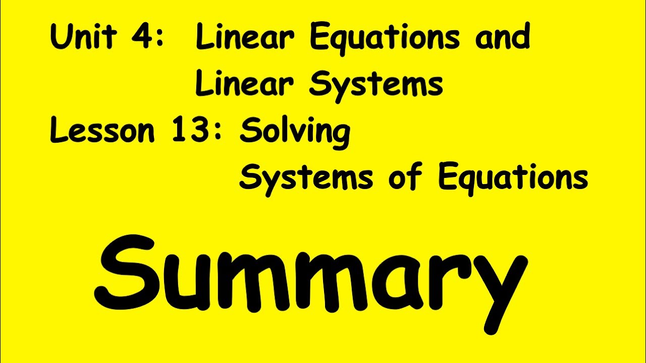 8th Grade Illustrative Mathematics: Grade 8; Unit 4; Lesson 13: Summary